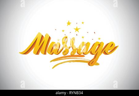 Massage Creative Word Text with Handwritten Rainbow Vibrant Colors and ...