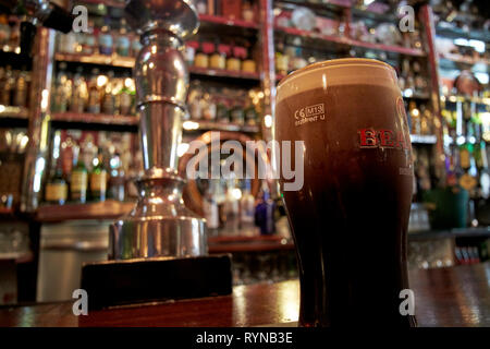 pint of beamish stout in The Long Hall victorian pub one of the oldest ...