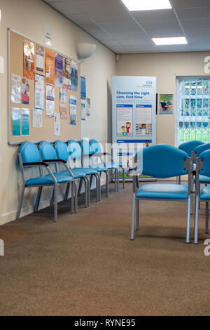 Interior of a GP doctor's surgery with an empty chair and bed Stock ...