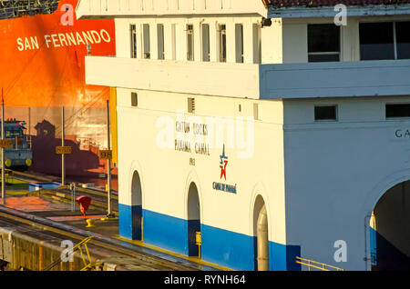 Panama Canal, Republic of Panama. Control Room at Miraflores Locks ...