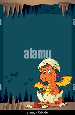 Dragon hatching from egg. Mythical fire dragon egg through incubation ...