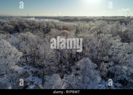 Aerial view of rime ice Stock Photo - Alamy