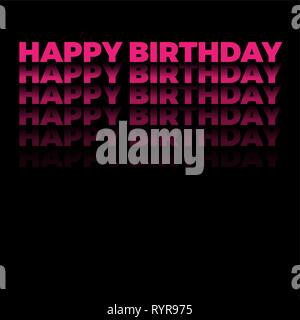 the word happy birthday in repetitive form, vector text in black ...