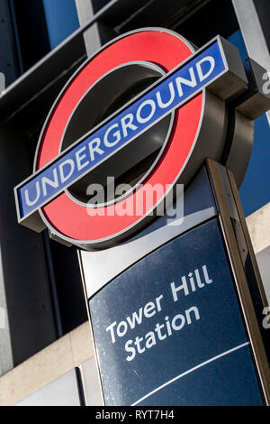 Tower Hill TFL underground sign Stock Photo - Alamy