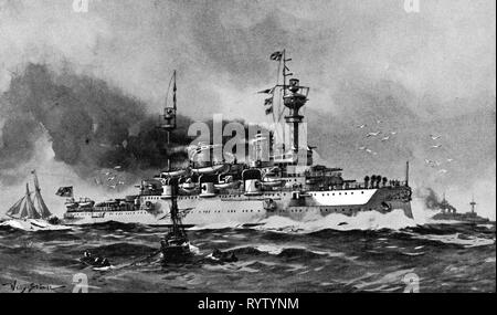 transport / transportation, navigation, steamship, German fast liner ...