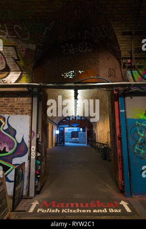London’s Leake Street Art and Graffiti tunnel, under Waterloo train ...
