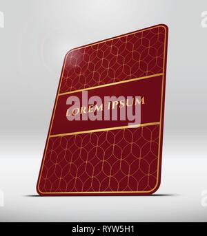 Elegant premium look. Dark gray card shape with golden pattern. Vector ...