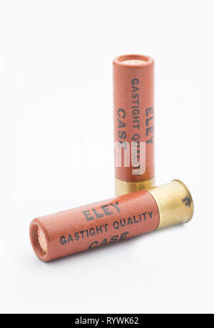 Old Eley paper cased 28-bore shotgun cartridges with rolled turnover ...