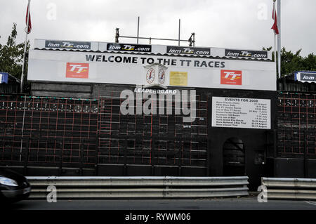 Isle of Man TT circuit grandstand Douglas on the isle of man TT course ...