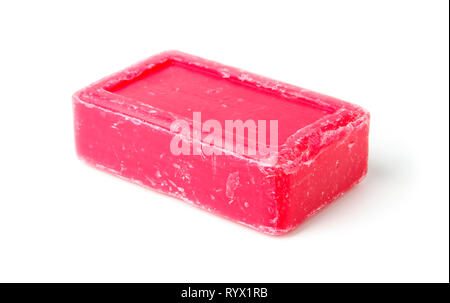 Unused pink soap bar isolated on white Stock Photo - Alamy