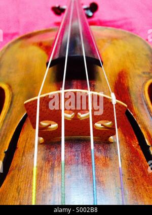 Close up of Violin Bridge and Strings Stock Photo - Alamy