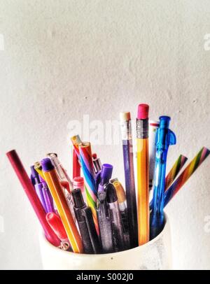 many colorful pens Stock Photo - Alamy