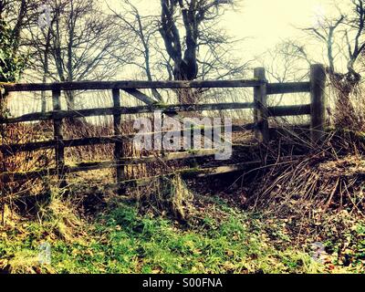 Wooden field stile Stock Photo - Alamy