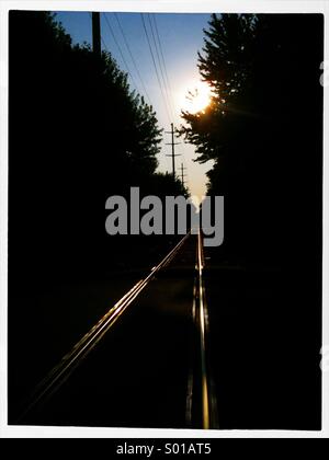 Shiny railroad tracks Stock Photo - Alamy