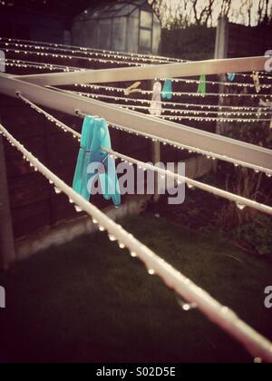 washing line raindrops on a washing line Stock Photo - Alamy