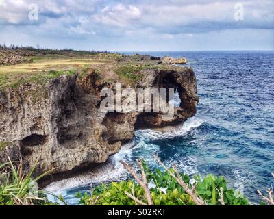Cliff at Manzamo, Okinawa, Japan Stock Photo - Alamy