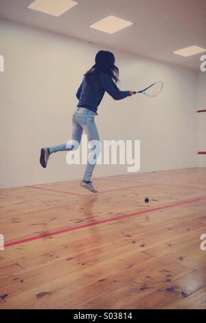 Squash racket and ball Stock Photo - Alamy