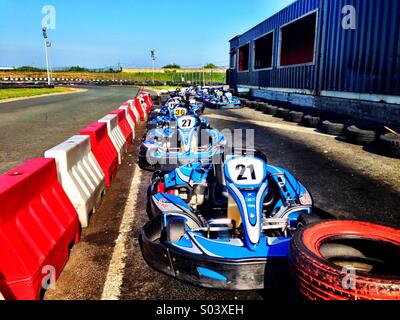 Grand Prix Go-Kart track on the seafront at Dawlish Warren Devon Stock ...
