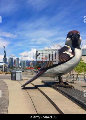 Giant Sparrow sculpture, "The Birds" by artist Myfanwy MacLeod, Olympic ...