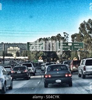 Rush hour traffic the 405 freeway south in Irvine, California Stock ...