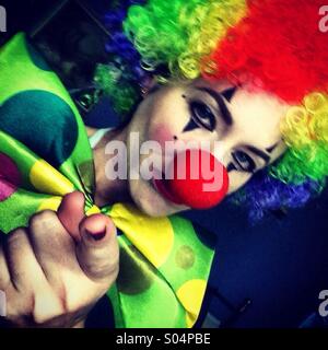 clown pointing with his finger Stock Photo - Alamy