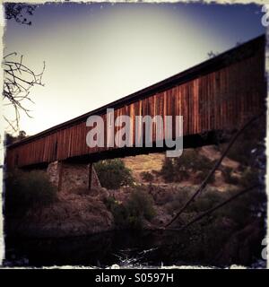 Knights Ferry Covered Bridge, California Stock Photo - Alamy