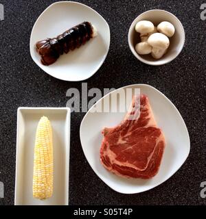 Raw Food - Lobster Tail and Beef Strip Loin Steak - Ingredients for ...