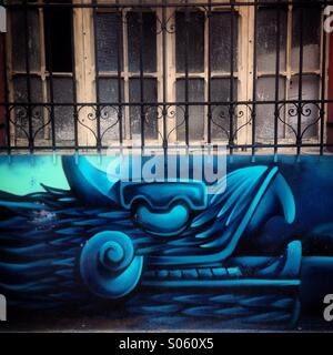Street art mural of Kukulkan. Merida, Yucatan, Mexico Stock Photo - Alamy