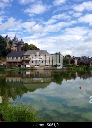 The Lake and Chateau de Combourg in Northern Brittany France Stock ...