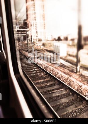 The view from the train window Stock Photo - Alamy