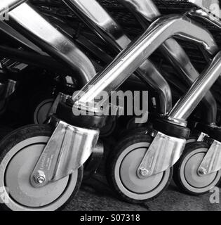 Shopping trolley wheels Stock Photo - Alamy