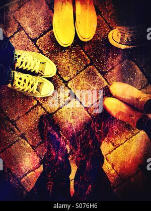 Close up of feet in a circle Stock Photo - Alamy
