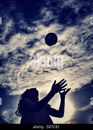 Young girl playing football Stock Photo - Alamy