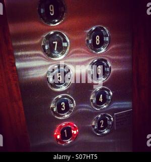 elevator, lift buttons Stock Photo - Alamy