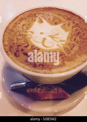 Latte cat art Stock Photo - Alamy