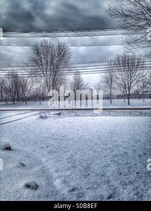 Snowy front yard (2 Stock Photo - Alamy