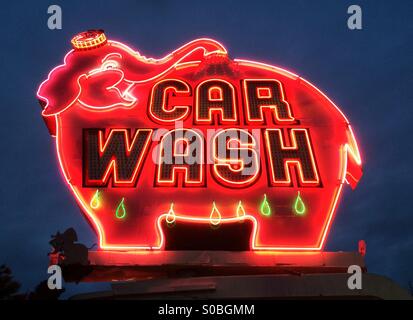 Iconic Elephant Car Wash sign in downtown Seattle ,Washington Stock ...