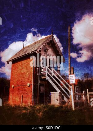 The signal box at Ancaster railway station, Lincolnshire, England Stock ...
