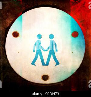 Symmetrical image of a way marker sign Stock Photo - Alamy