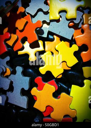 Interlocking Puzzle pieces Stock Photo - Alamy