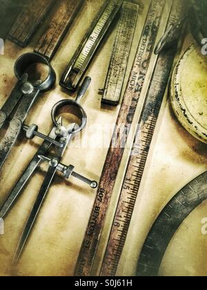Antique measuring compass Stock Photo - Alamy