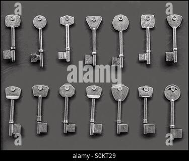 A selection of blank and uncut keys on display Stock Photo - Alamy