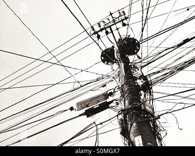 Tokyo (Japan) - Japanese Electric Pole in Tokyo Stock Photo - Alamy