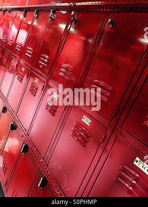 red safety lockers Stock Photo - Alamy