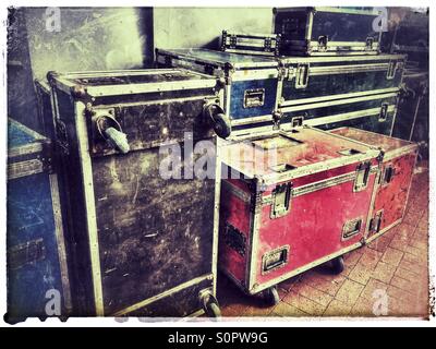 Band equipment crates Stock Photo - Alamy