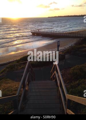 Beach Stairs heading down to ocean Stock Photo - Alamy