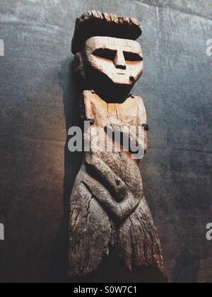 Chemamull wood statue of mapuche culture at Undurraga Vineyard ...