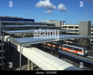 Gatwick Shuttle inter-terminal transit train launch. A general view of ...