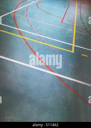 Indoor sports field demarcation lines Stock Photo - Alamy