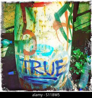 True sprayed on pipe, Sebastopol, Crimea Stock Photo - Alamy
